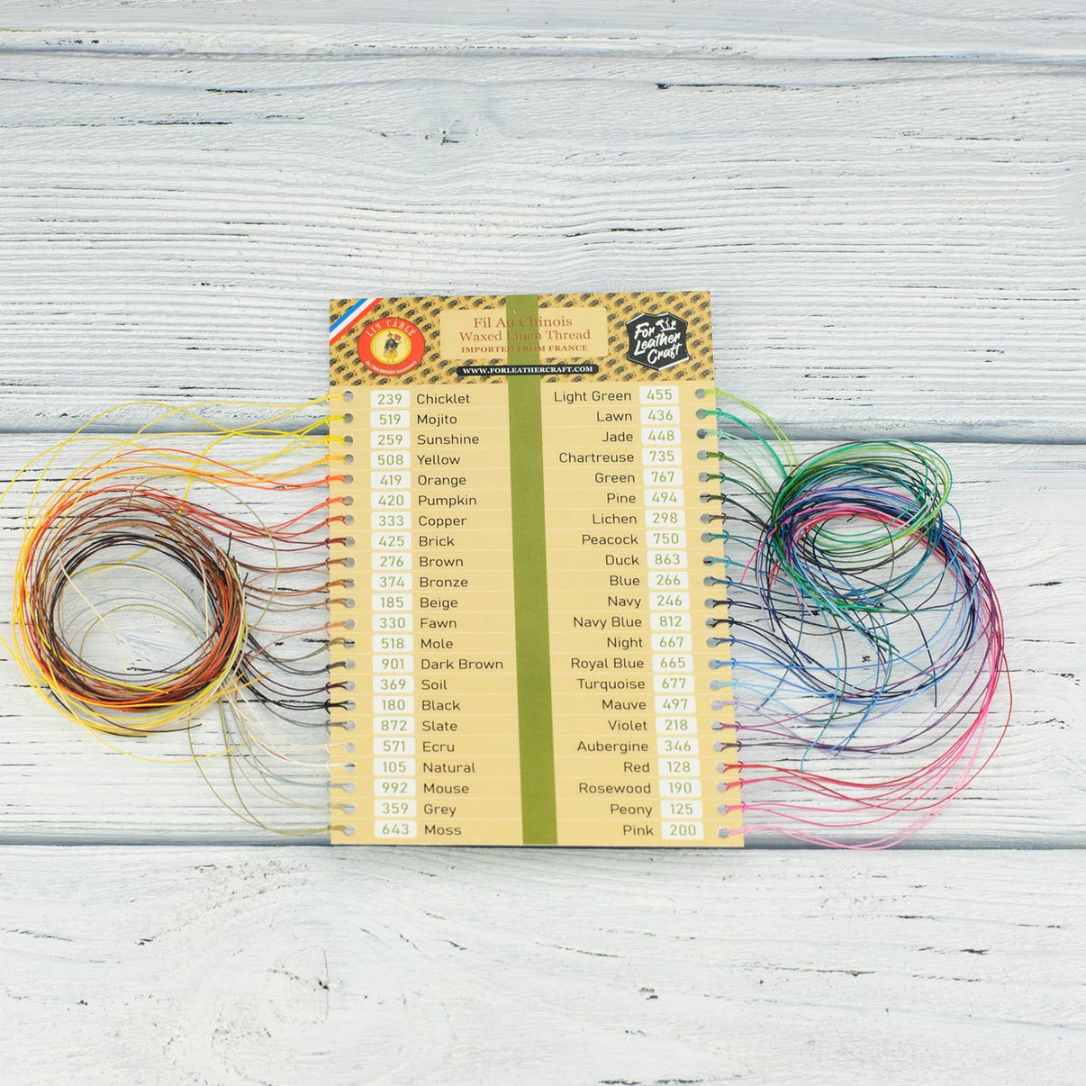 Fil au Chinois Linen Thread Sample Card 44 colors "Lin Cable" Made in ...